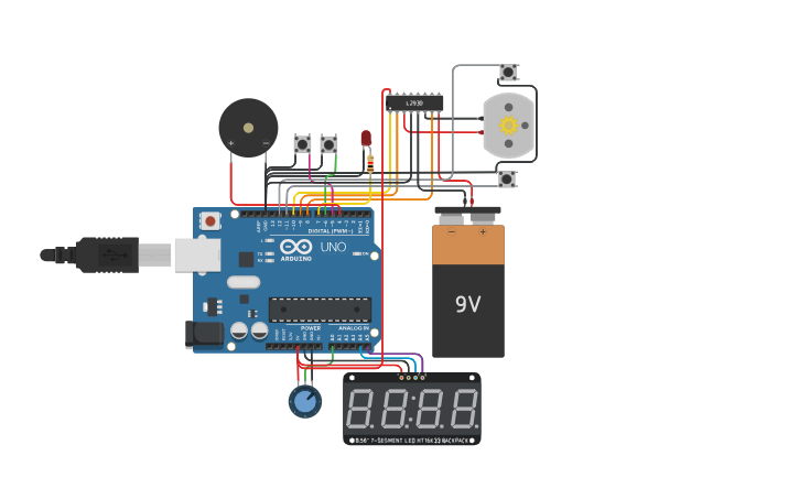 Circuit design Space Shuttle Launch-Working Model [HT16K33] - Tinkercad