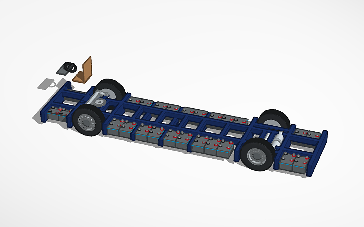 3D design bare HGV chassis - Electric - Tinkercad