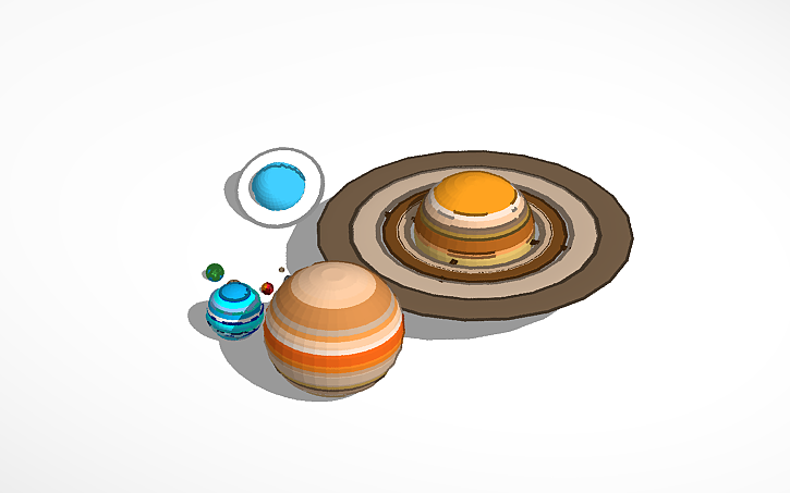 3D design 3D Printable Planet Toys - Tinkercad
