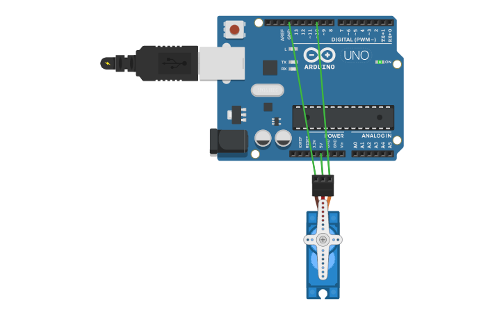 Circuit Design Servo Motor Tinkercad