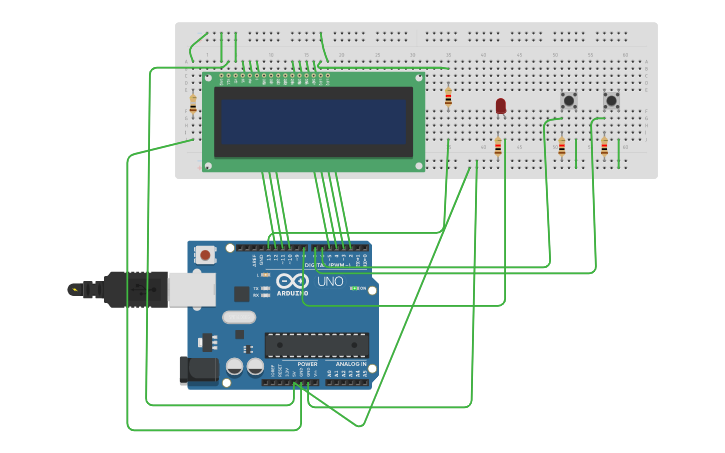 Circuit design Copy of Arduino LCD 16x2 Display Test | Tinkercad