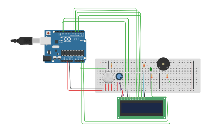 Circuit design smoke sensor - Tinkercad