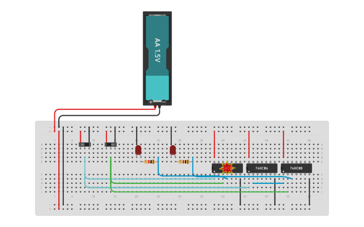 Circuit Design Binary Half Subtractor Tinkercad