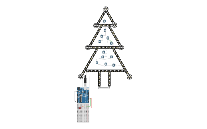 Circuit design Christmas Tree - Tinkercad