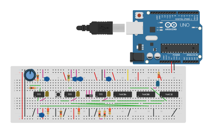 Circuit design Pulse Clock - Tinkercad