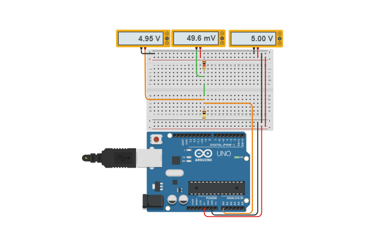 Circuit design Ohmmeter - Tinkercad