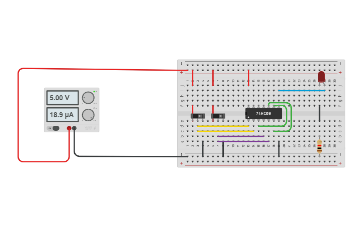 Circuit design OR GATE - Tinkercad