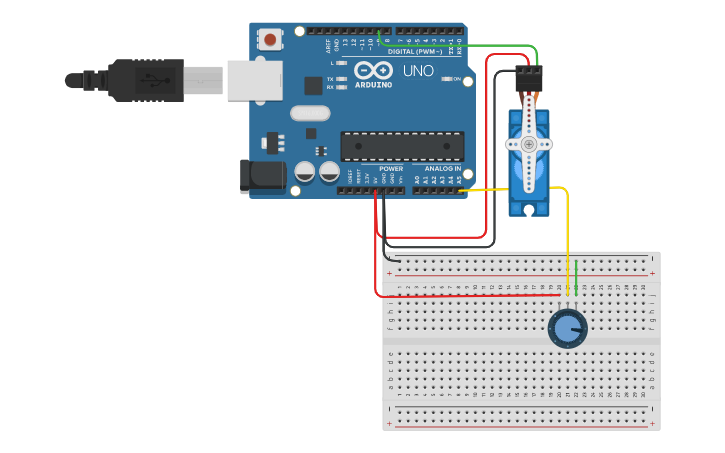 Circuit Design Part 2 Servo Motor Knob Tinkercad
