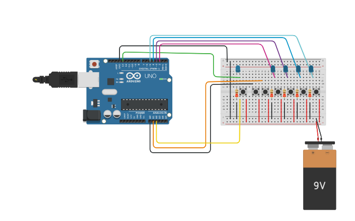 Circuit design arduino led | Tinkercad