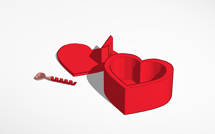 3D design Heart-Shaped Valentine's Box V2 - Tinkercad
