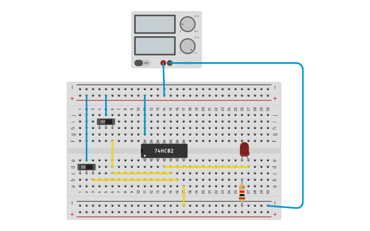 Circuit design NOR Gate | Tinkercad