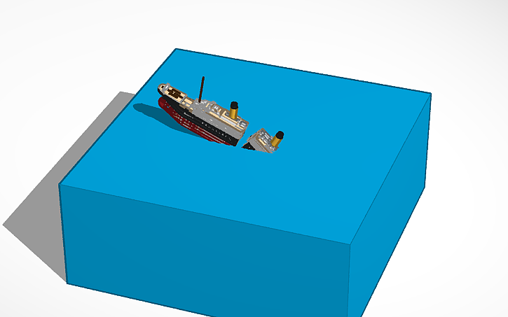 3d Design Rms Titanic Splitting In Half Tinkercad