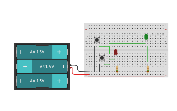 Circuit design Electrónica: Encendido de LEDs desde dos posiciones ...