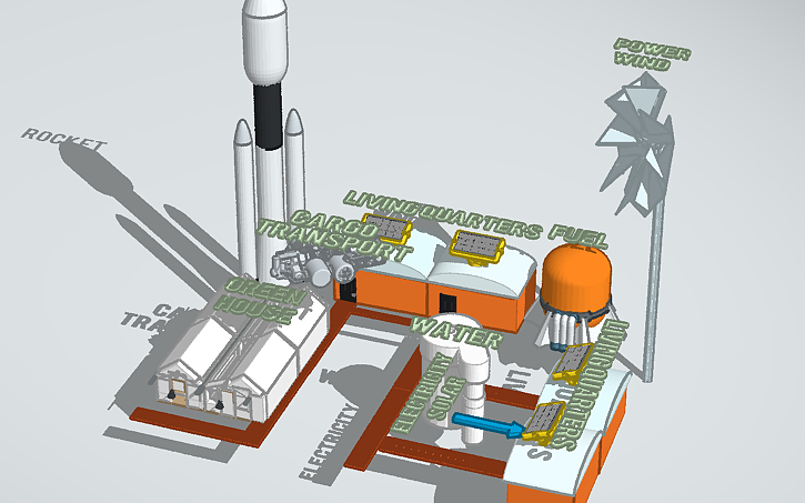 3D design Mars Habitat Plan - Tinkercad