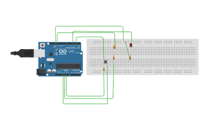 Circuit design led control using push button - Tinkercad Circuit design led control using push button - Tinkercad