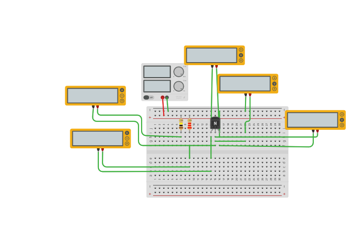 Circuit design BJT fixed bias - Tinkercad