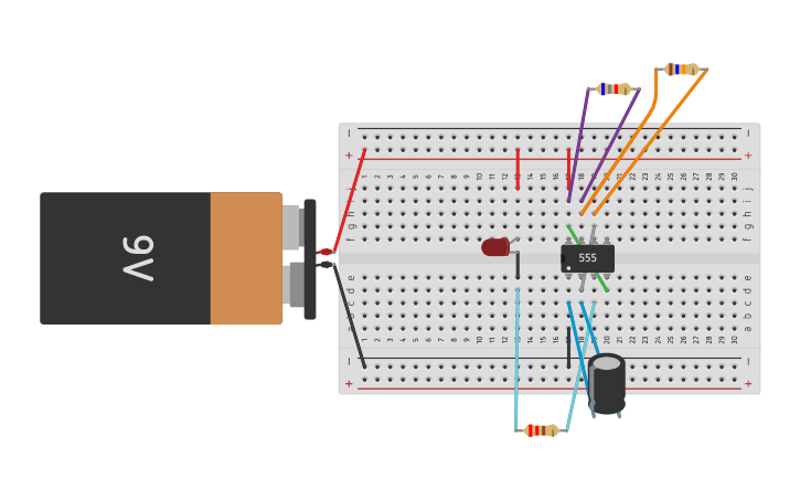 Circuit design Blinking Light Lab | Tinkercad