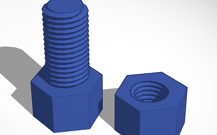 3D design Nut and Bolt | Tinkercad