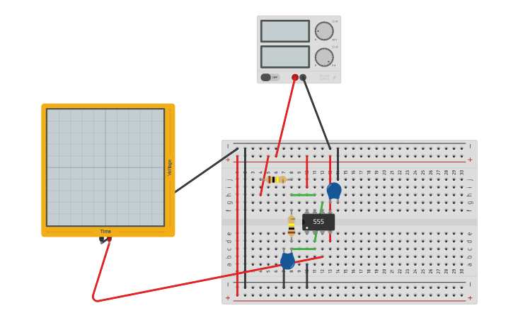 Circuit design NE555 無穩態振盪電路 - Tinkercad