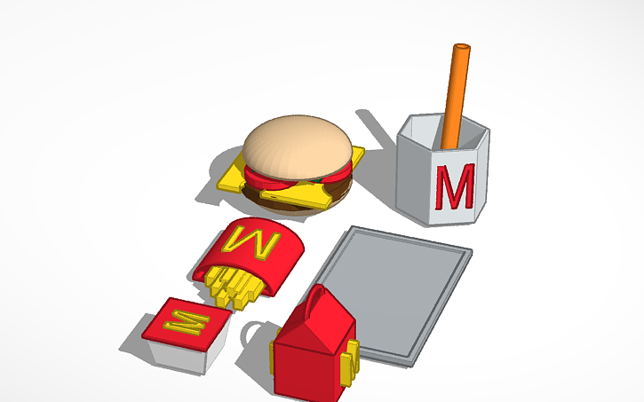 3D design McDonalds Menu - Tinkercad