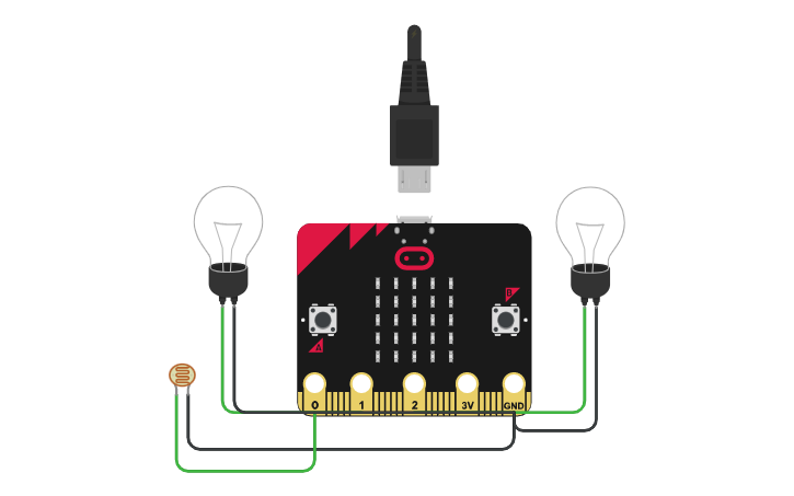 Circuit design Lights on/off | Tinkercad