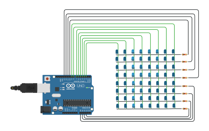 Circuit design Copy of MicroLec-name LED matrix - Tinkercad