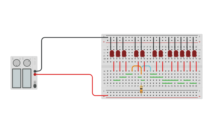 Circuit design LEDs in Parallel | Tinkercad