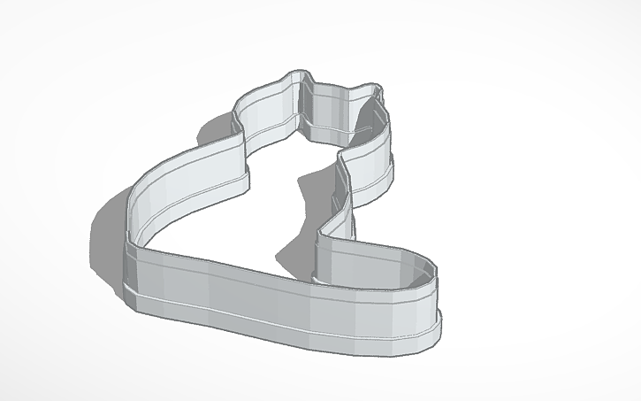 3D design Cat cookie cutter - Tinkercad