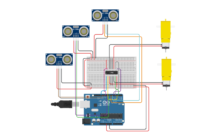 Circuit design Circuitos Carro | Tinkercad