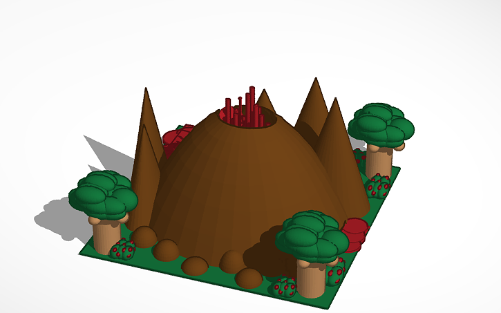 3D design volcano - Tinkercad