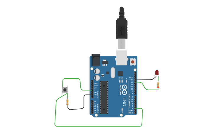 Circuit design entrada+salida | Tinkercad