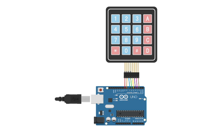 Circuit Design 23a Keypad 4x4 Tinkercad