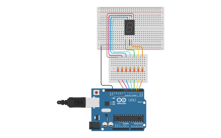 Circuit design 7 Segmentos - Tinkercad