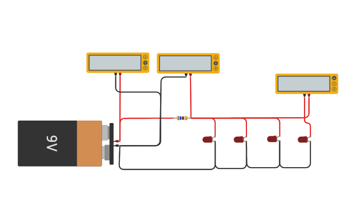 Circuit design Parallelschaltung mit Vorwiderstand - Tinkercad