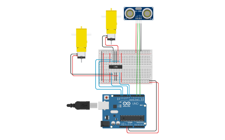 Circuit design Carro Bluetooth - Tinkercad