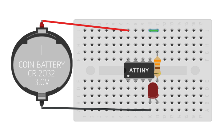 Circuit design LED Blink - Tinkercad