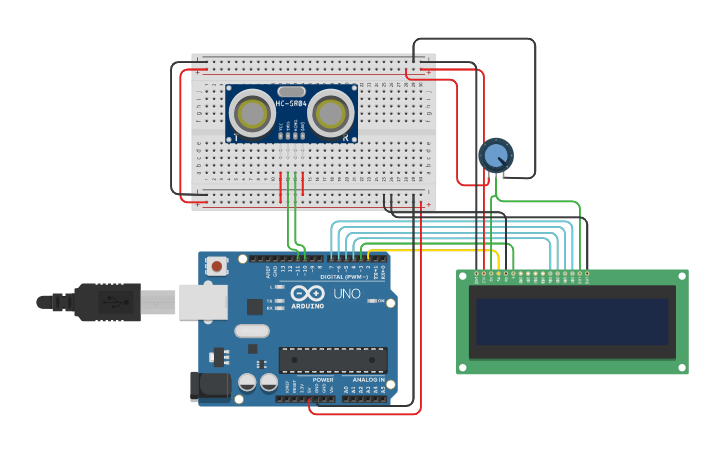 Circuit design Automatic Hand Sanitizer | Tinkercad