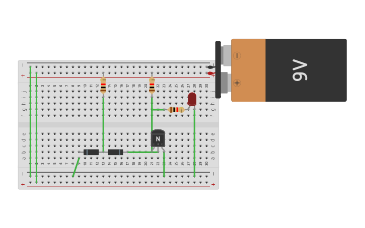 Circuit design DTL NOR - Tinkercad
