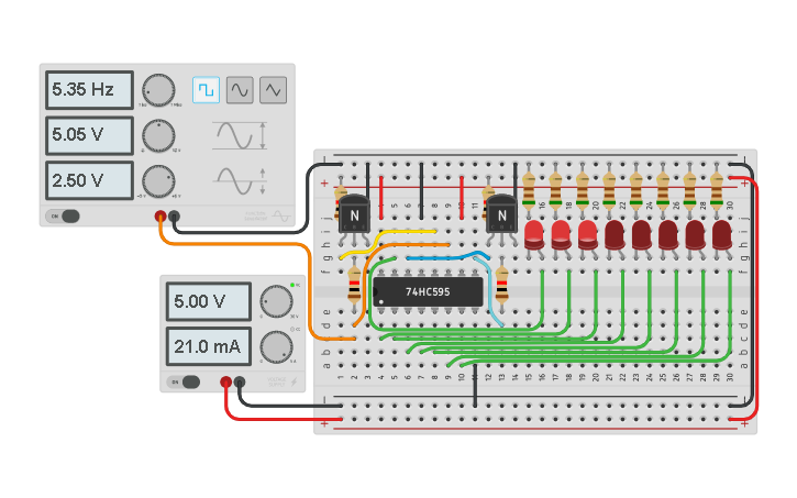 Circuit Design Function Generator Shift Register Tinkercad