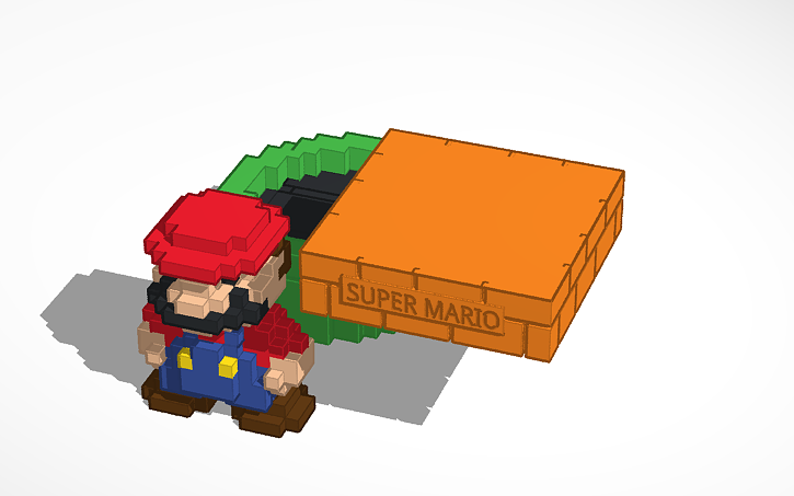 3D design Pixel Mario - Tinkercad