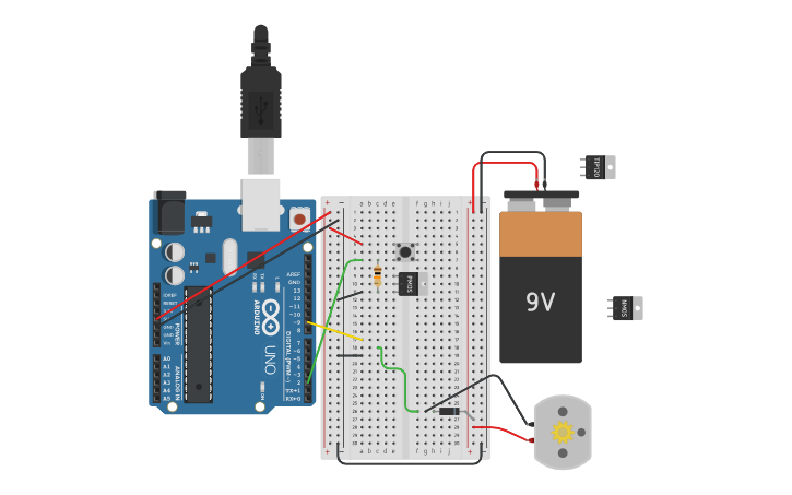 Circuit design Motorized Pinwheel - Tinkercad