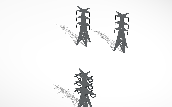 3D design Wellington Rd Vic power towers - Tinkercad