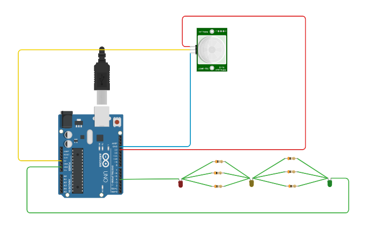 Circuit design UJIAN PRAKTEK PIR SENSOR-ALBERTUS | Tinkercad Circuit design UJIAN PRAKTEK PIR SENSOR-ALBERTUS | Tinkercad