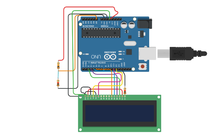 Circuit design Arduino ohm meter - Tinkercad