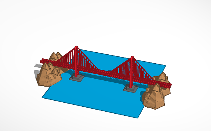 3D design Golden Gate Bridge - Tinkercad