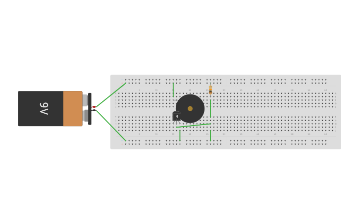 Circuit design Alarma con transistor | Tinkercad