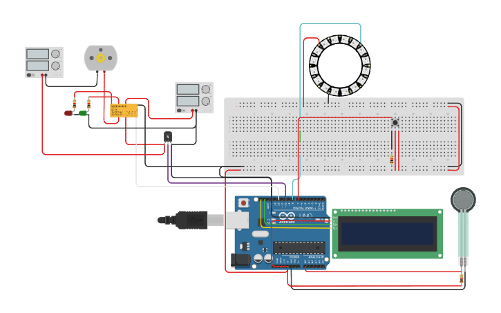 Circuit design washing machine - Tinkercad