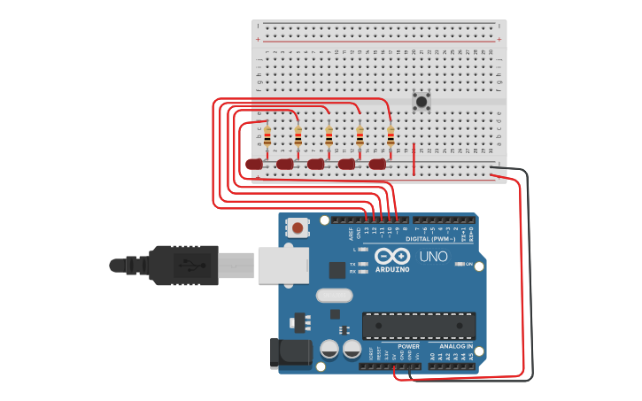 Circuit design LED blinking - Tinkercad