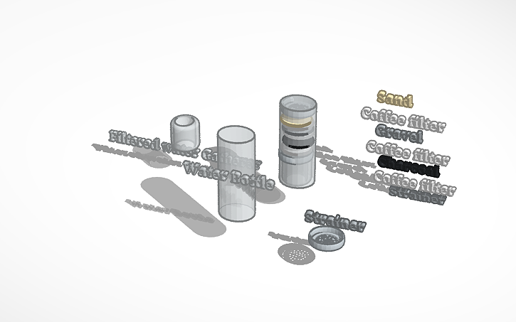 3D design Water filter strainer - Tinkercad