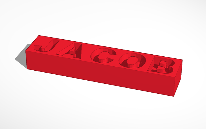 3D design Jacob Indented Nameplate | Tinkercad